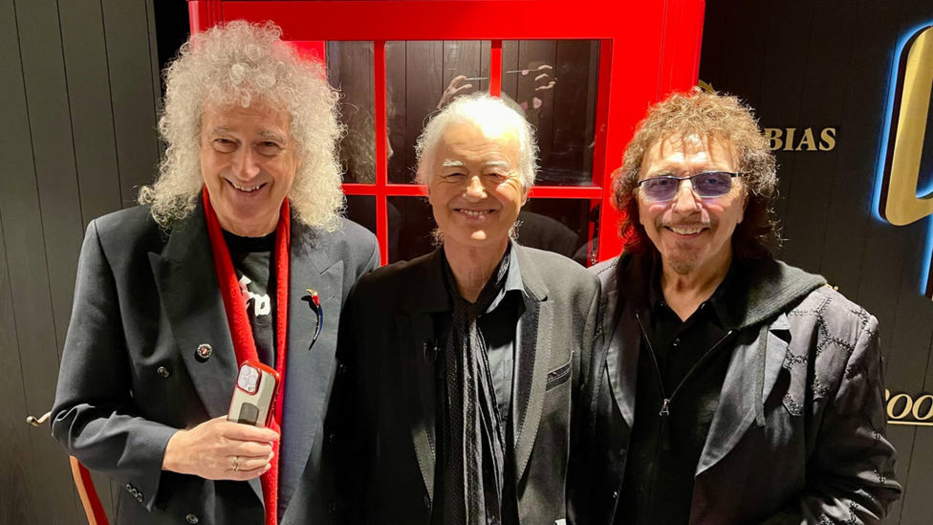 Jimmy Page (Led Zeppelin), Brian May (Queen) y Tony Iommi (Black ...